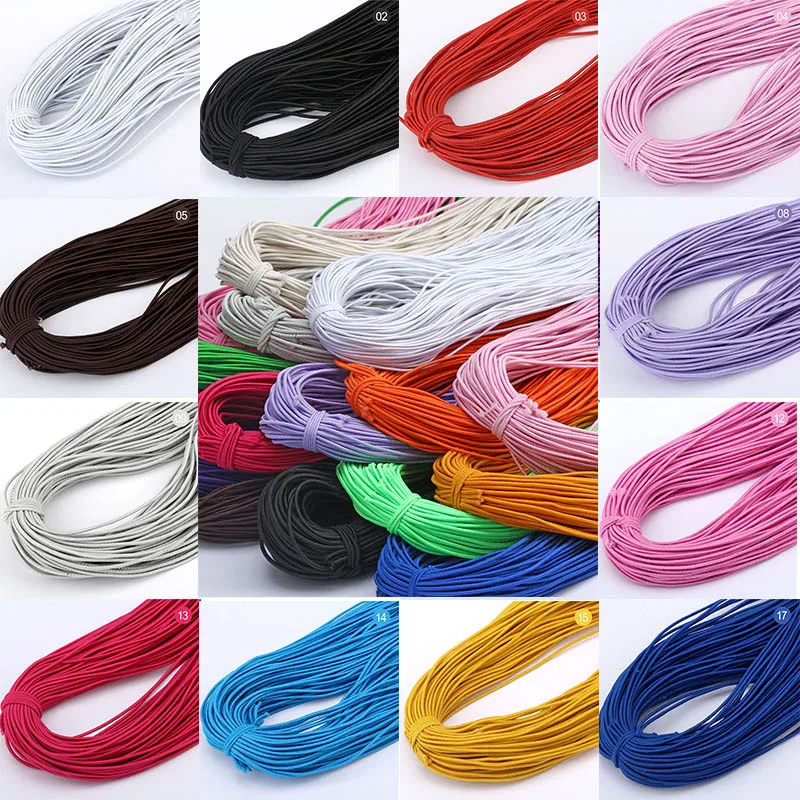 High-elastic 1mm Colorful Round Elastic Band Thread Cord Rope Rubber ...