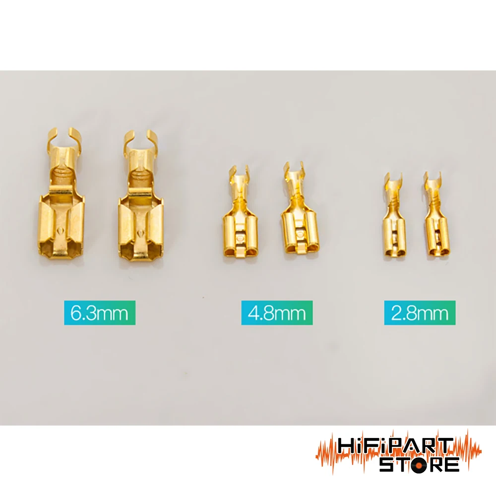 독일 WBT 0655 0656 0657 금도금 와이어 귀 패치 단자 혀 폭 6.3/4.8/2.8mm 옵션|스피커 액세서리 ...