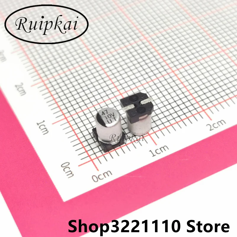 50pcs 47UF 10V 4*5.4mm SMD Chip aluminum electrolytic capacitor Life ...