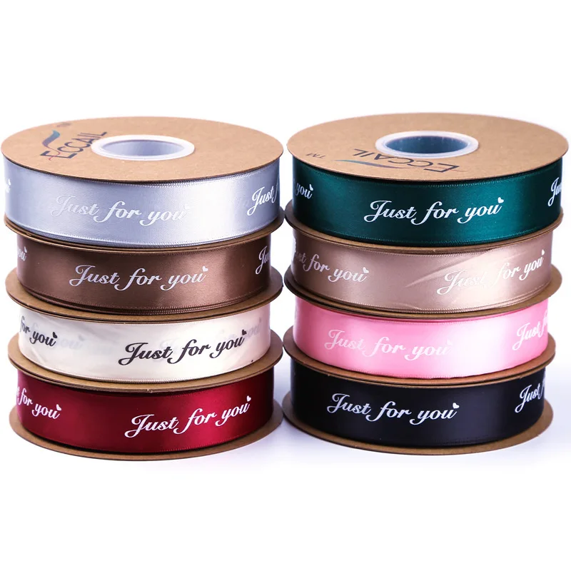Just For You Printed Poly Satin Ribbon For Wedding Party Decorations ...