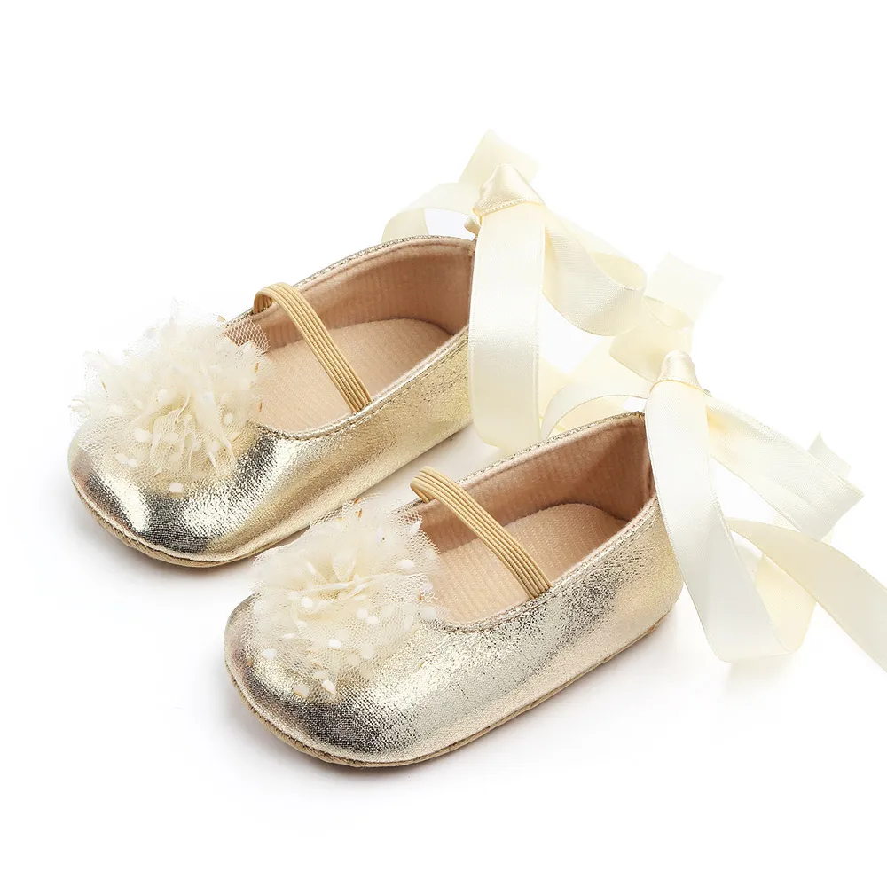 Baby Girls Princess Shoes Newborn Baby Girl Sweet Shinny Floral Shoes ...