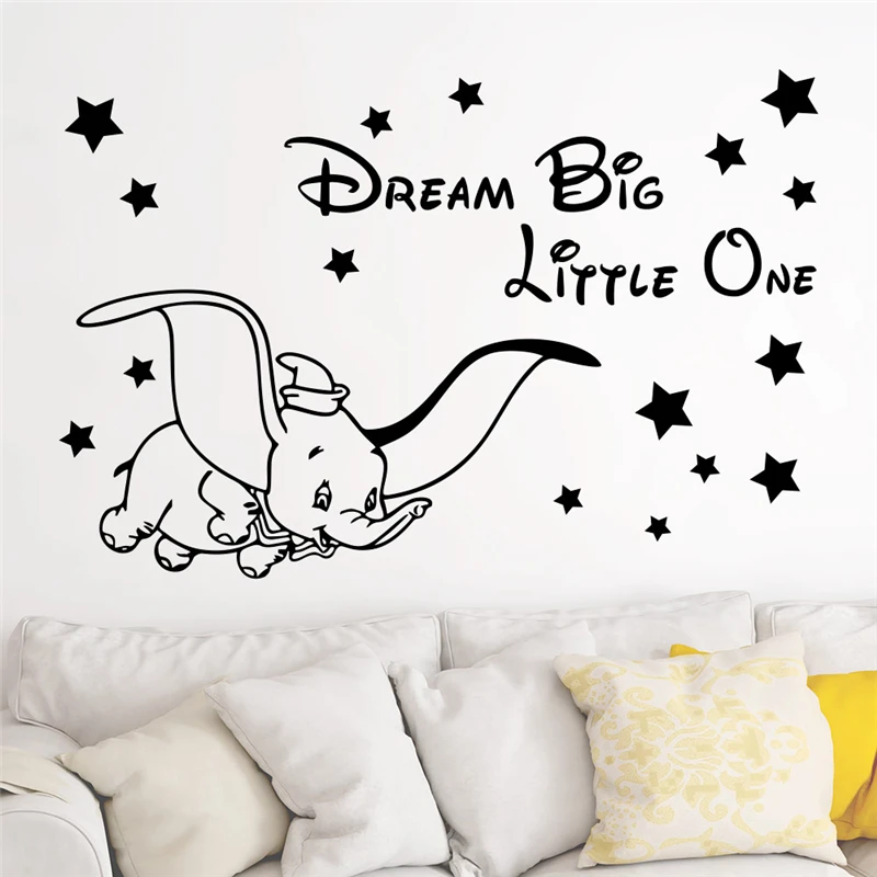 creative disney dumbo wall stickers for kids rooms home decor cartoon ...