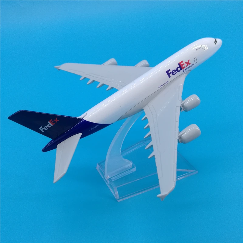 16CM 1:400 Fedex airline Airbus model A380 alloy collectible display ...