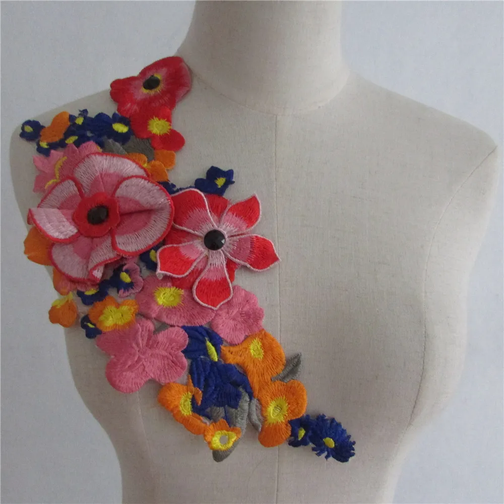 New Arrival Craft collar flower Floral Embroidered Applique Trim ...
