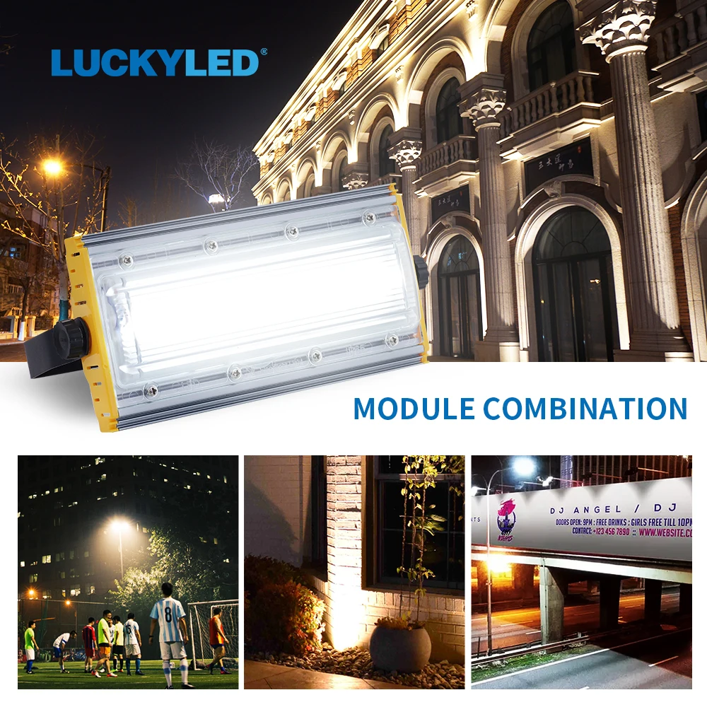Luckyled 방수 야외 Led 스포트라이트 투광 조명, 50W 건설 램프, 외부 플러드라이트|투광 조명등| - AliExpress