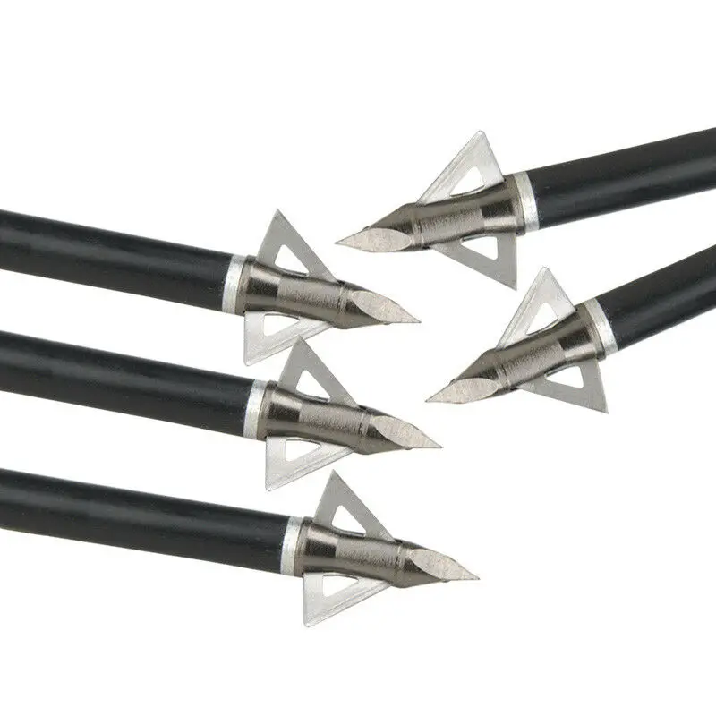 6-12Pcs-Hunting-Broadhead-Stainless-Steel-Shooting-Arrowhead-100Gr ...