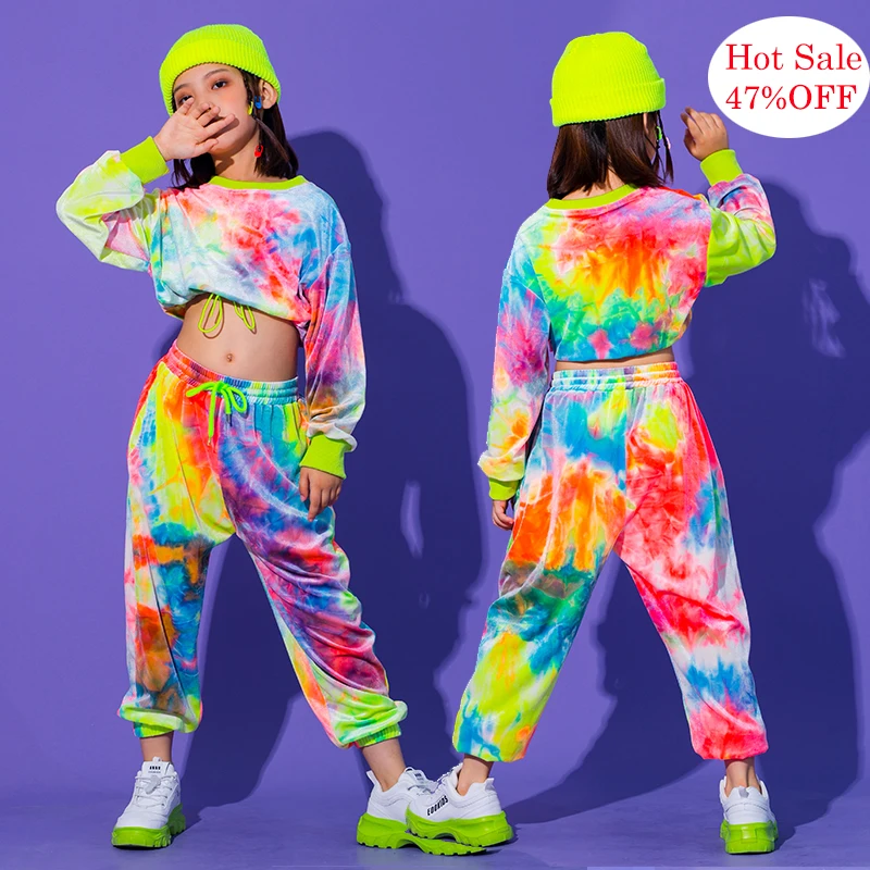 Hip Hop Clothing Tie Die Multicolor Sweatshirt And Pants Dancing ...