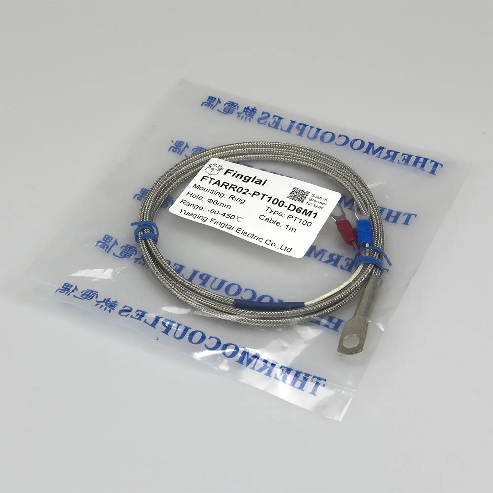Temperature Sensors FTARR02 PT100 Type 1m Metal screening Cable 6mm ...