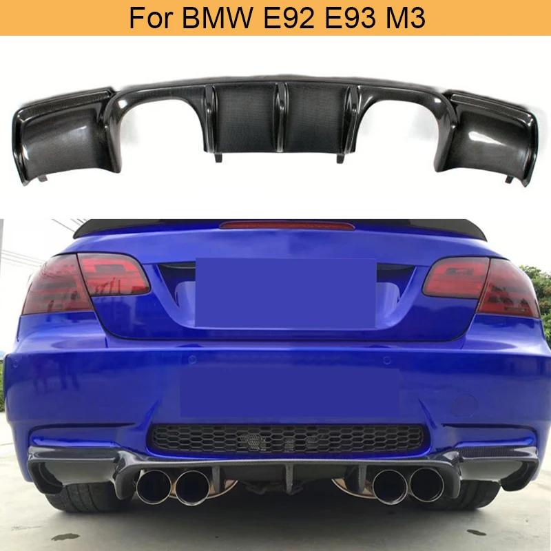 Carbon-Fiber-Car-Rear-Bumper-Diffuser-Lip-Spoiler-for-BMW-E92-Coupe-E93 ...