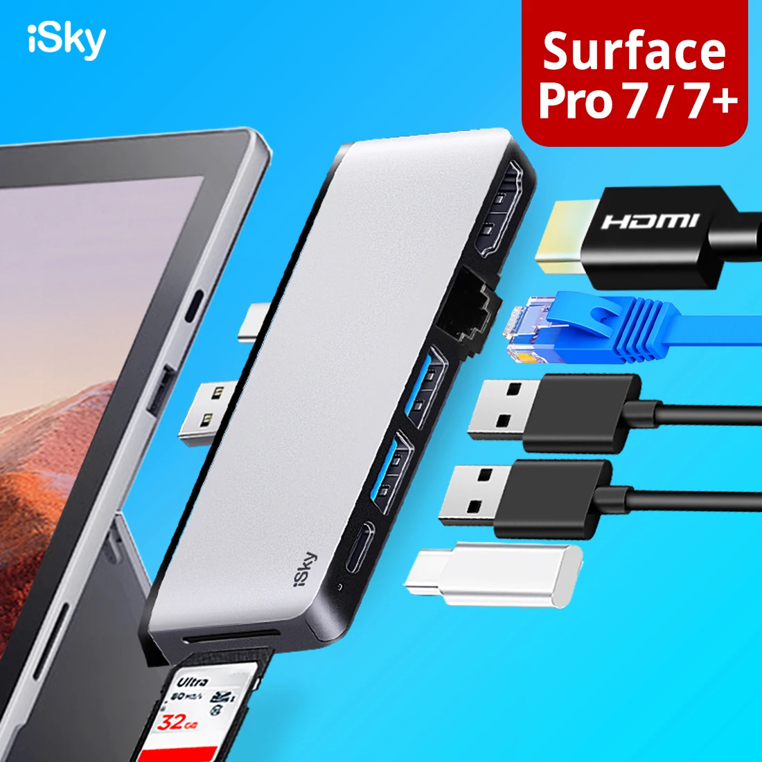 iSky-Microsoft-Surface-Pro-7-Hub-Adapter-Docking-Station-HDMI ...
