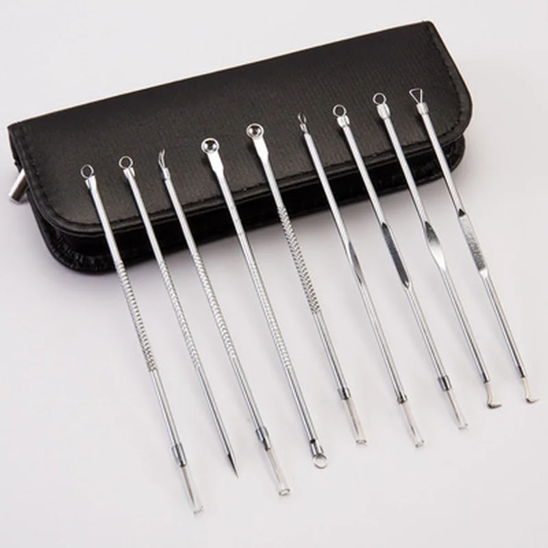 Heißer Verkauf 1 Set Edelstahl Extractor Mitesser Remover Nadeln Akne ...