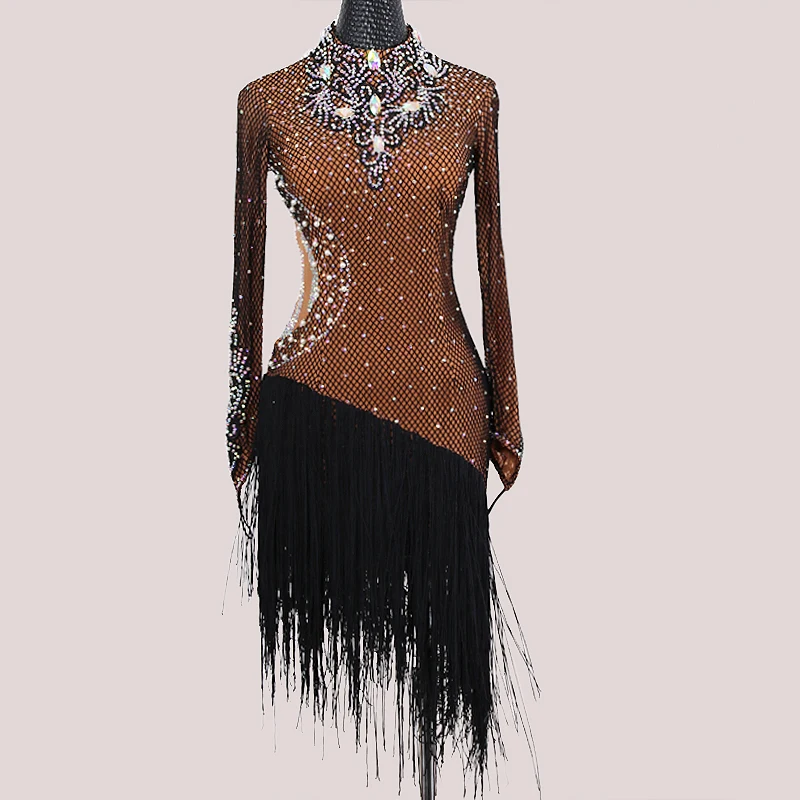 Customized-High-end-Tassel-Latin-Dance-Dress-Ballroom-Dancewear-Salsa ...