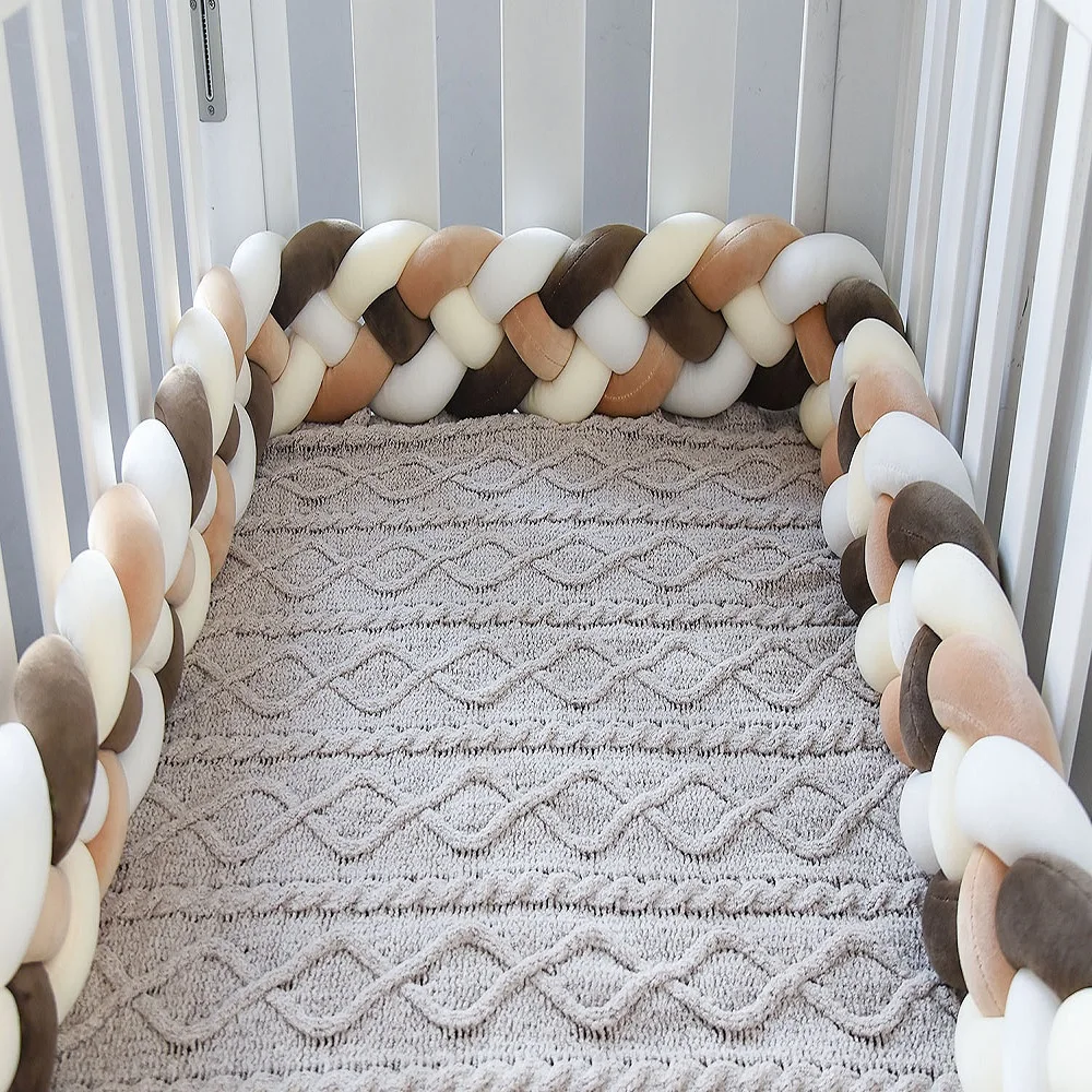 3m Baby Bumper Newborn Crib Pigtail Baby Bed Cot Protector Baby Cri ...