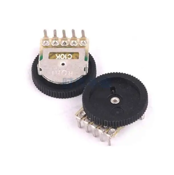 5pcs Gear potentiometer / C103 /10K 14*2MM double / 5 feet / dial ...