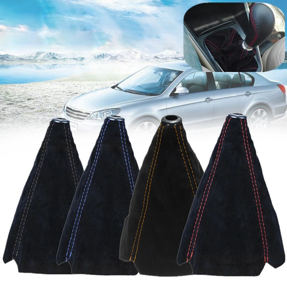 Suede-Leather-Manual-Gear-Stick-Shift-Knob-Cover-Boot-Gaiter-Cover ...