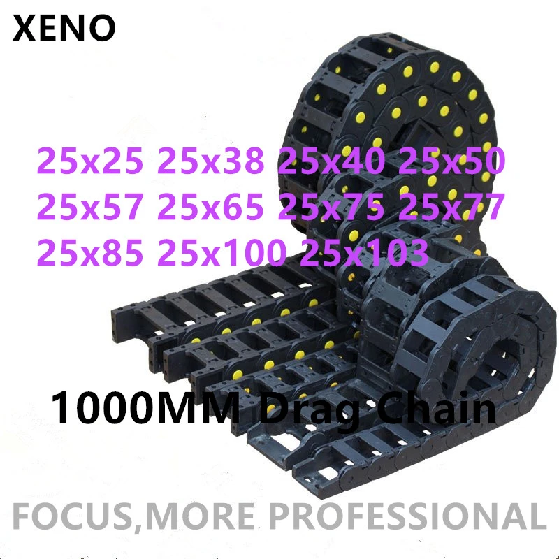 25 Series 1 Meter Plastice Nylon Pa66 Drag Chain Cable Carrier Cable ...