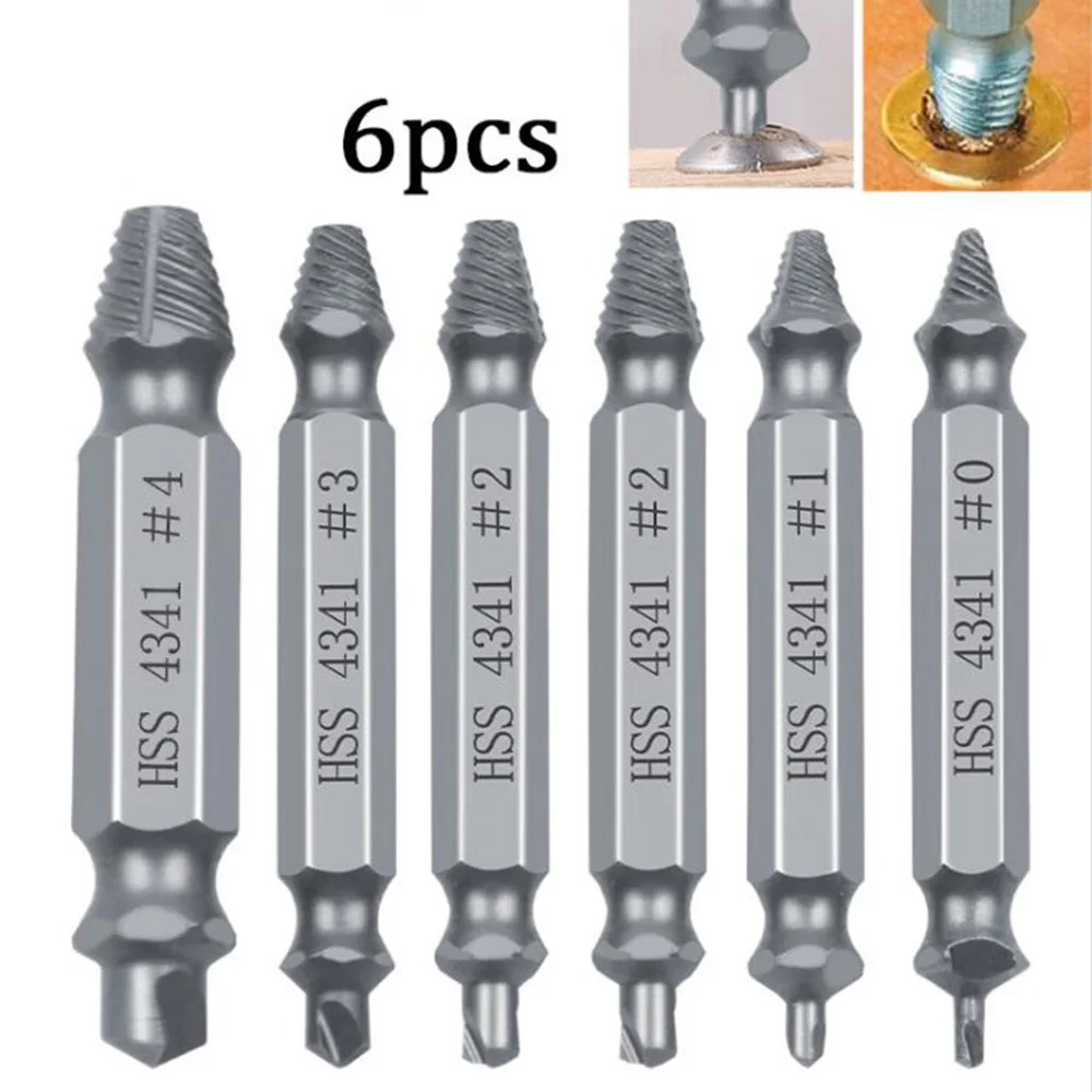 6pcs-Set-HSS-Screw-Extractor-Damaged-Drill-Bits-Guide-Broken-Speed-Easy ...