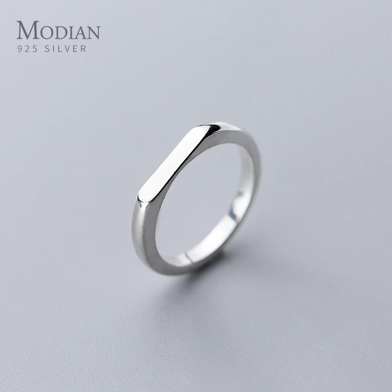 Modian-Authentic-925-Sterling-Silver-Geometric-Cut-Line-Ring-for-Women ...