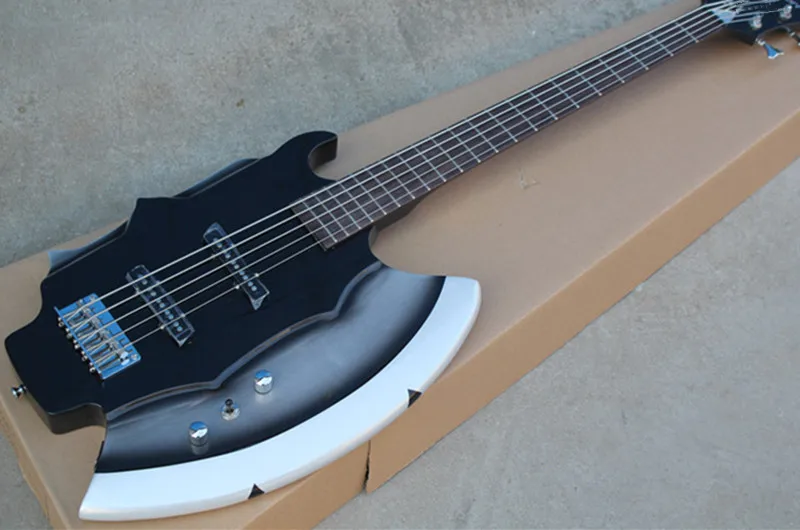 Guitarra Eléctrica con forma de hacha bady, 5 cuerdas, color negro ...