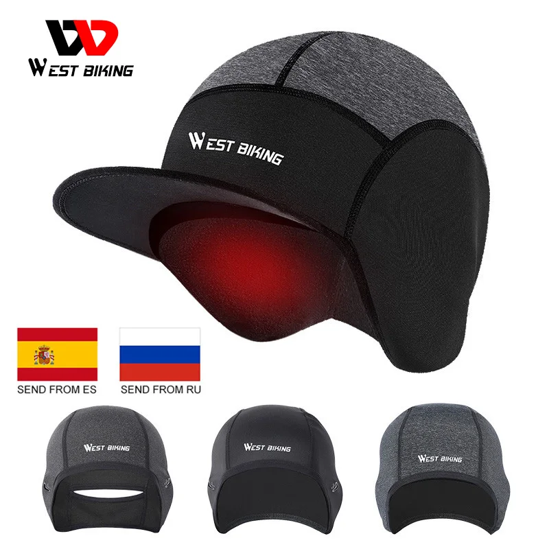 West Biking Winter Cycling Cap Windproof Thermal Fleece Running Skiing ...
