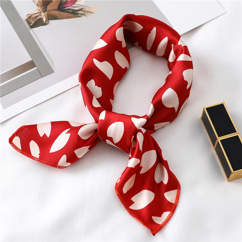 Small Silk Square Scarf For Women Fashion Print Office Lady Neck ...