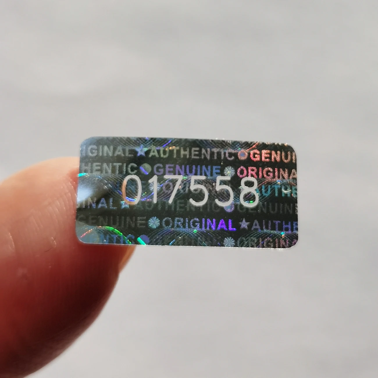 Serial number stickers with logo - holoserey