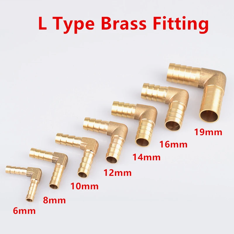 Jrealmer 1pcs Brass Barb L Type Pipe Fitting 2way connector 6mm 8mm ...
