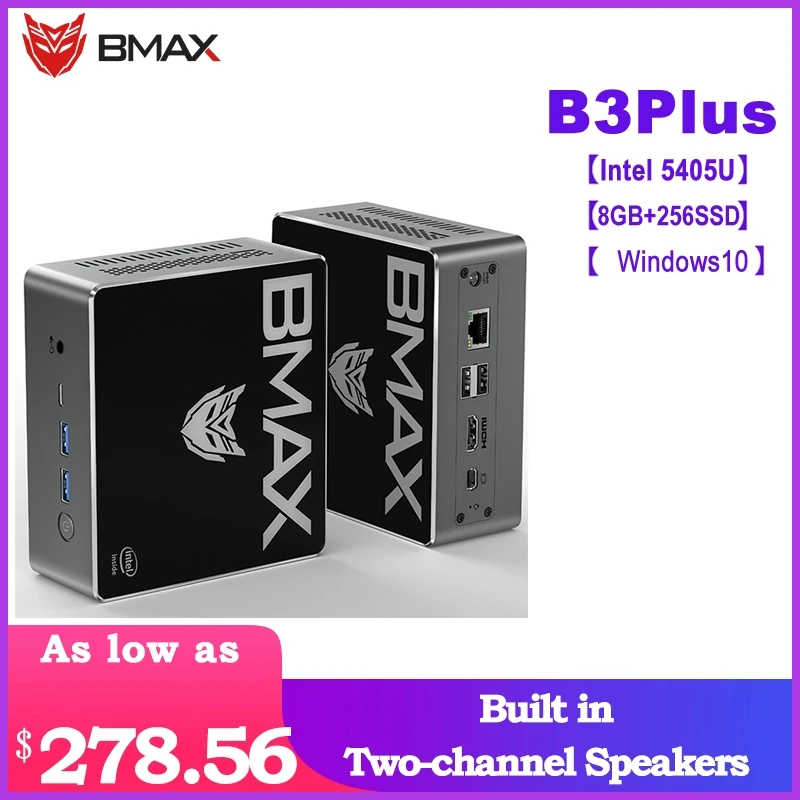 Bmax B3 Plus Mini PC 8GB DDR4 256GB NVMe SSD 2ช่องลำโพงIntel 9th Gen UHDกราฟิก610 Dual Core 2 ...