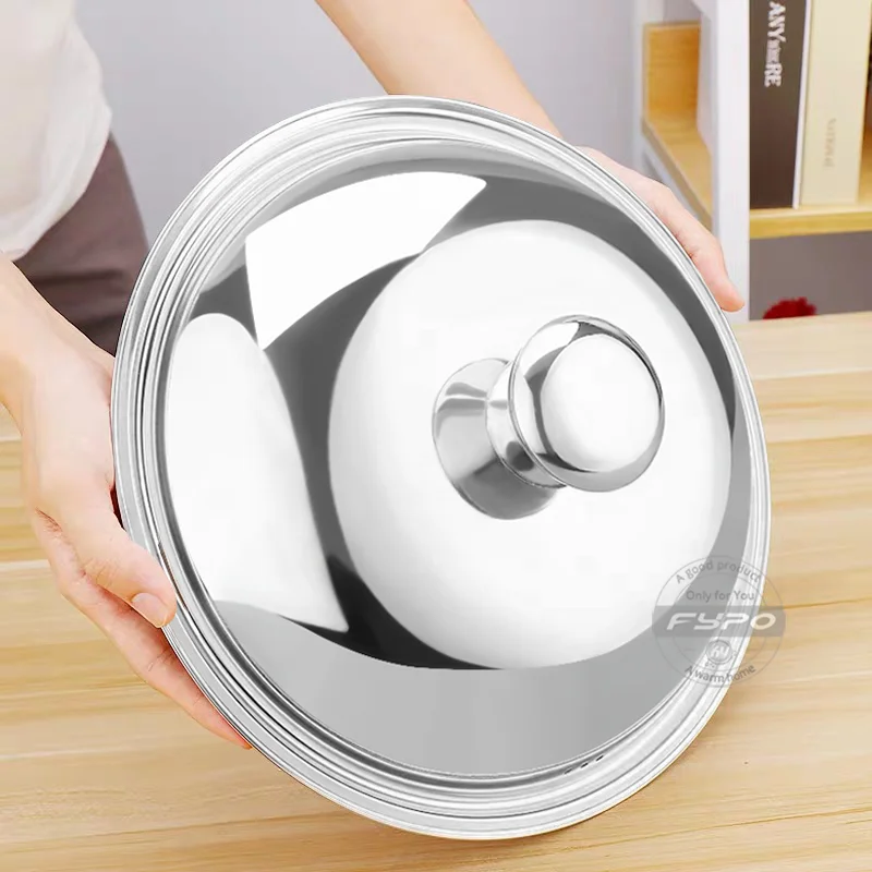 30/32/34/36/38cm High Quality stainless steel Pan Cover Wok Lid Thicken ...