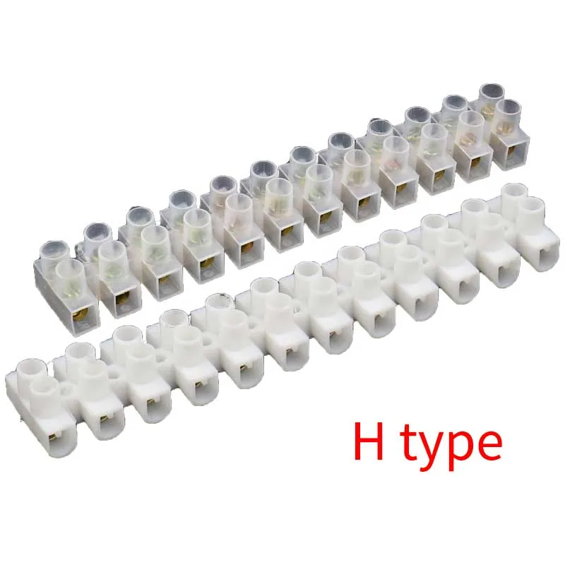 H Type Plastic Wire connector 1PCS 5A 10A Dual Row 12 Positions Screw ...