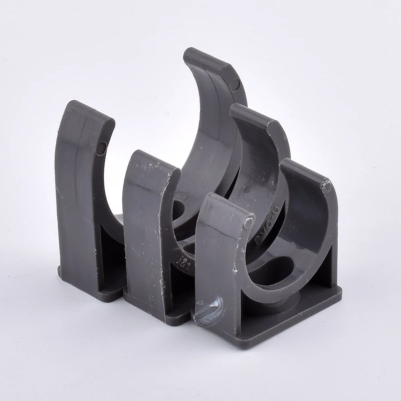 10 80Pcs 20mm 50mm Grey PVC Pipe Clamp U Type Pipe Strap Garden ...