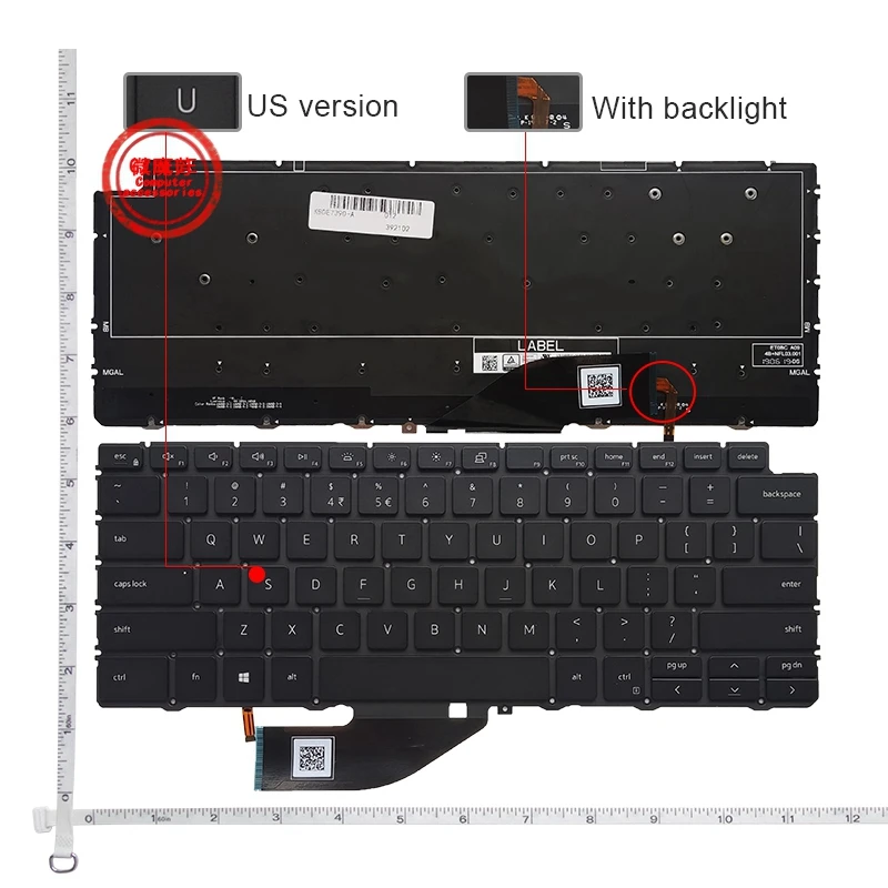 New Us Laptop Keyboard For Dell Xps 13 7390 2in1 2-in-1 Maglev Backlit ...