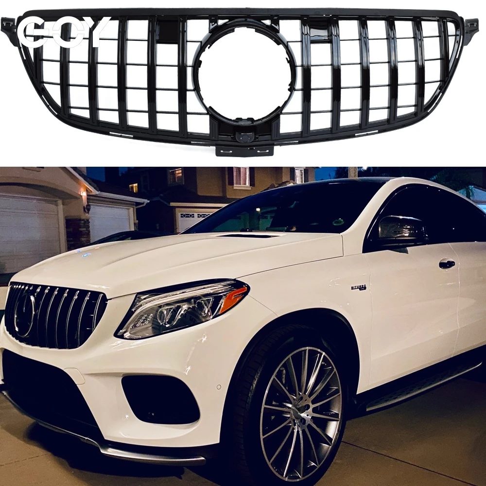 Black-Silver-Replacement-Front-Bumper-GTR-Grille-Fit-For-Mercedes-GLE ...