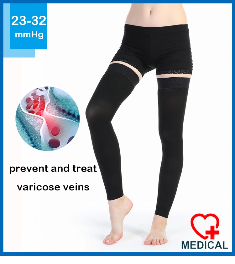 Bas,Bas médicaux de Compression de varices 23 ~ 32mmHg, manchon de ...