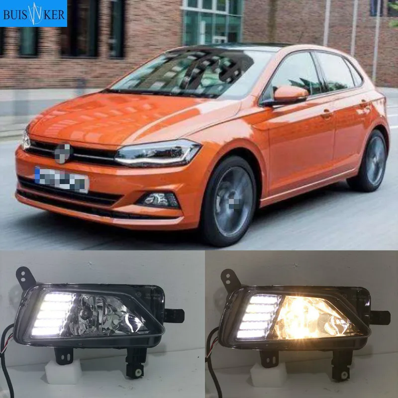1-Pair-For-Volkswagen-Polo-2018-2019-Car-DRL-LED-Daytime-Running-Light ...