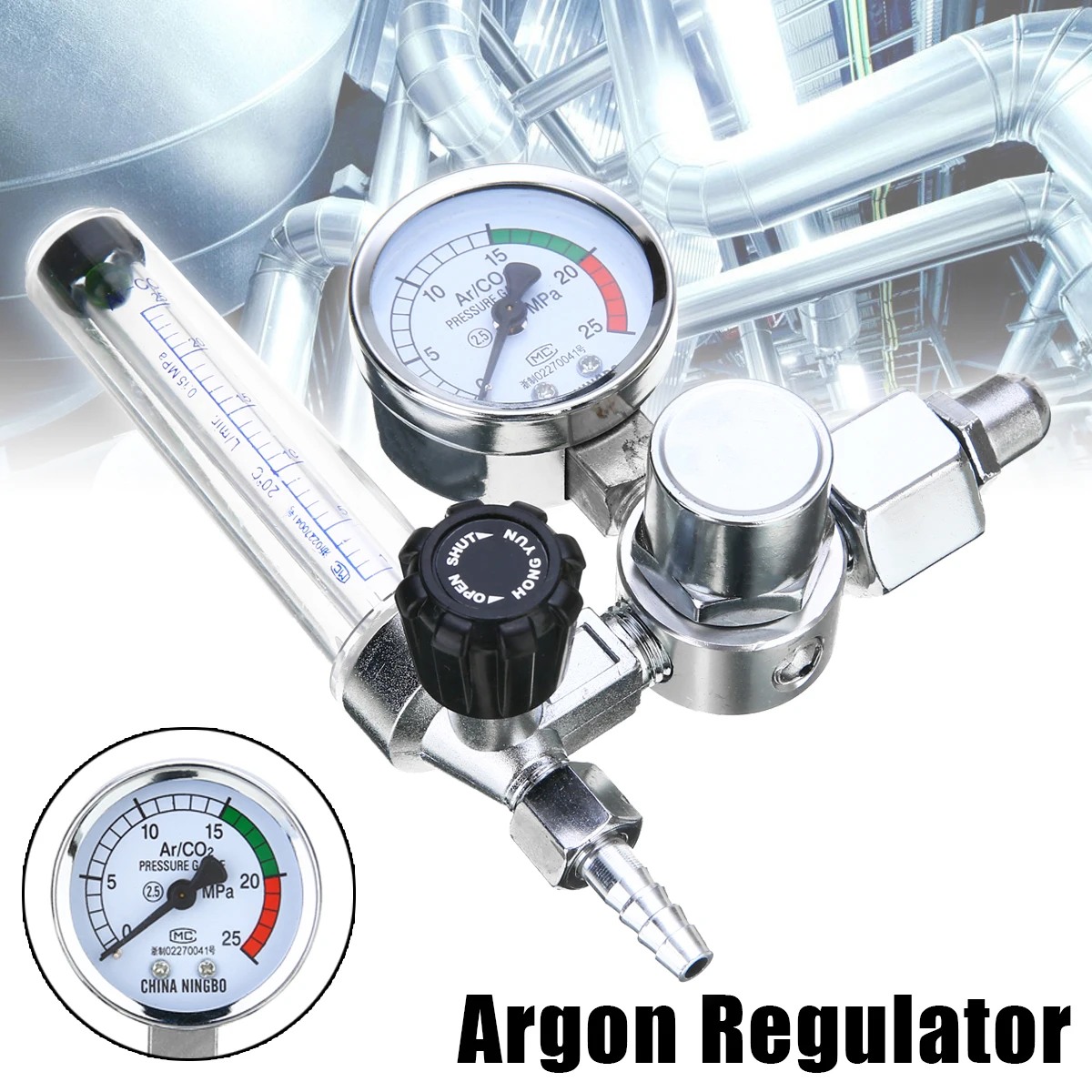 Adapters 1pc Argon Regulators 0-25 MPa Weld Gas Regulator CO2 Pressure ...