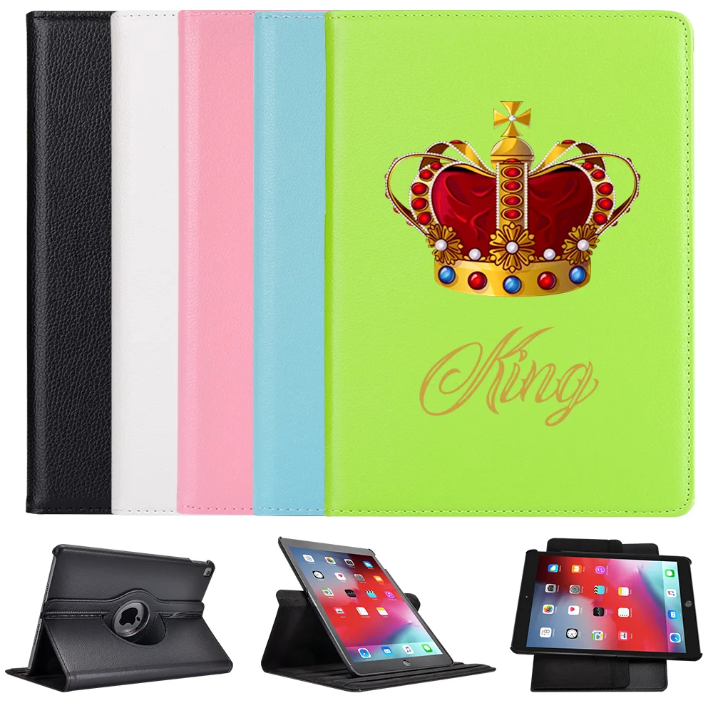 Ipad2 3 4 360° Rotating Leather Stand Case King Crown Tablet Cover Protective For 2020 iPad Pro ...