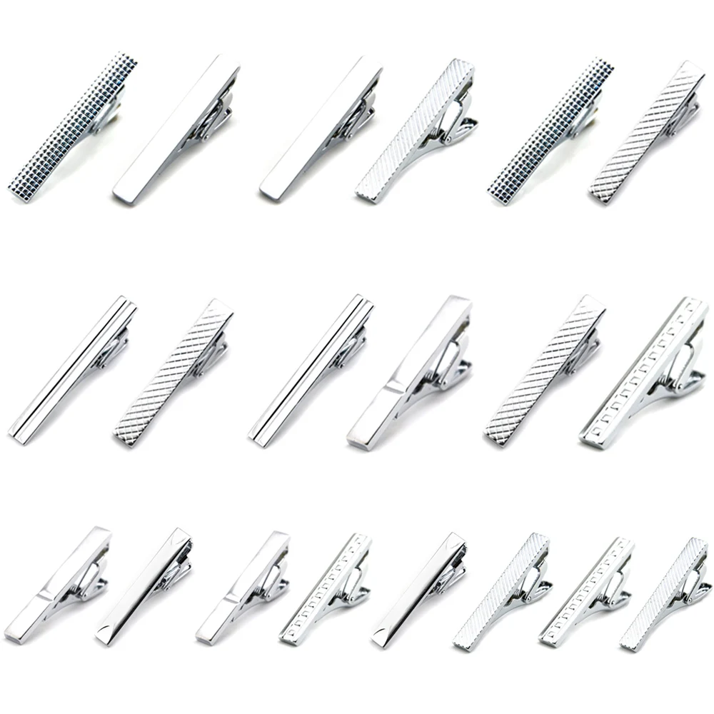 2 Packs Men’s Silver 4CM Stainless Steel Tie Clips Necktie Tuxedo ...