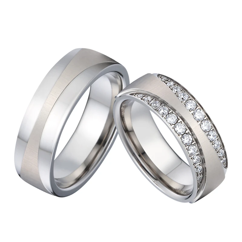 Alliances Engagement Marriage Couple Wedding Ring Set for Men and Women ...