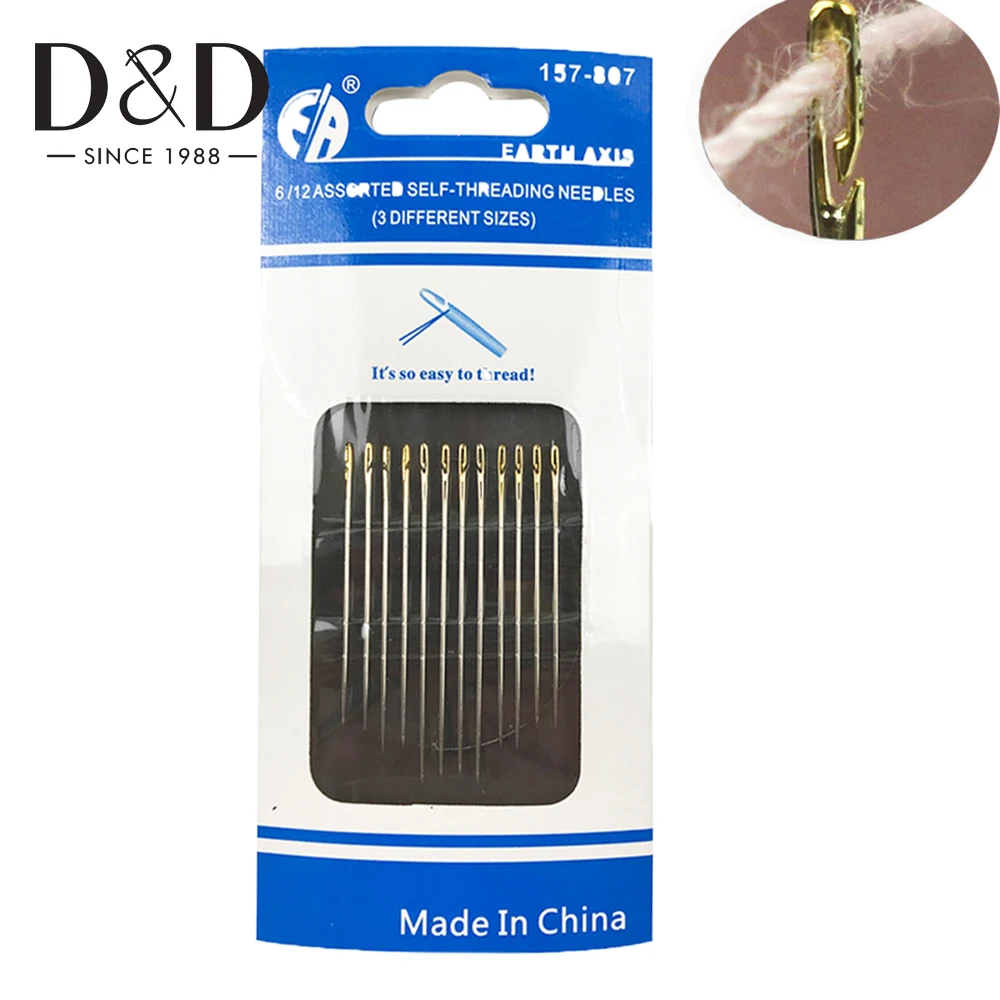 12pcs Hand Sewing Needles Stainless Steel Sewing Needles Self Threading ...