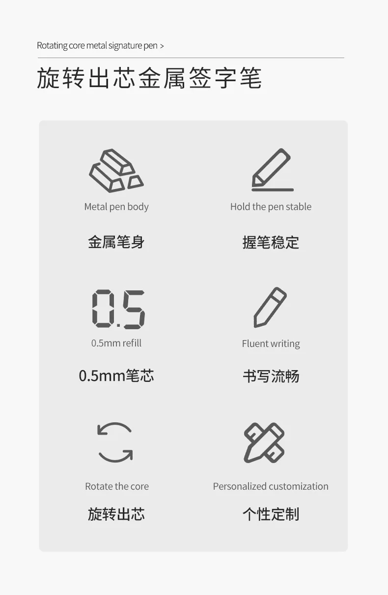 STYLO,10 Black ink--stylos'écriture en Gel métallique, pointe Fine et ...