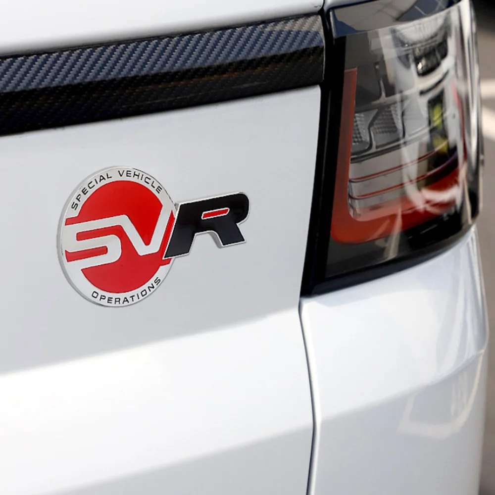 Red Silver SVR Car Tailgate Trunk Emblem Sticker Decal Fit For Range ...