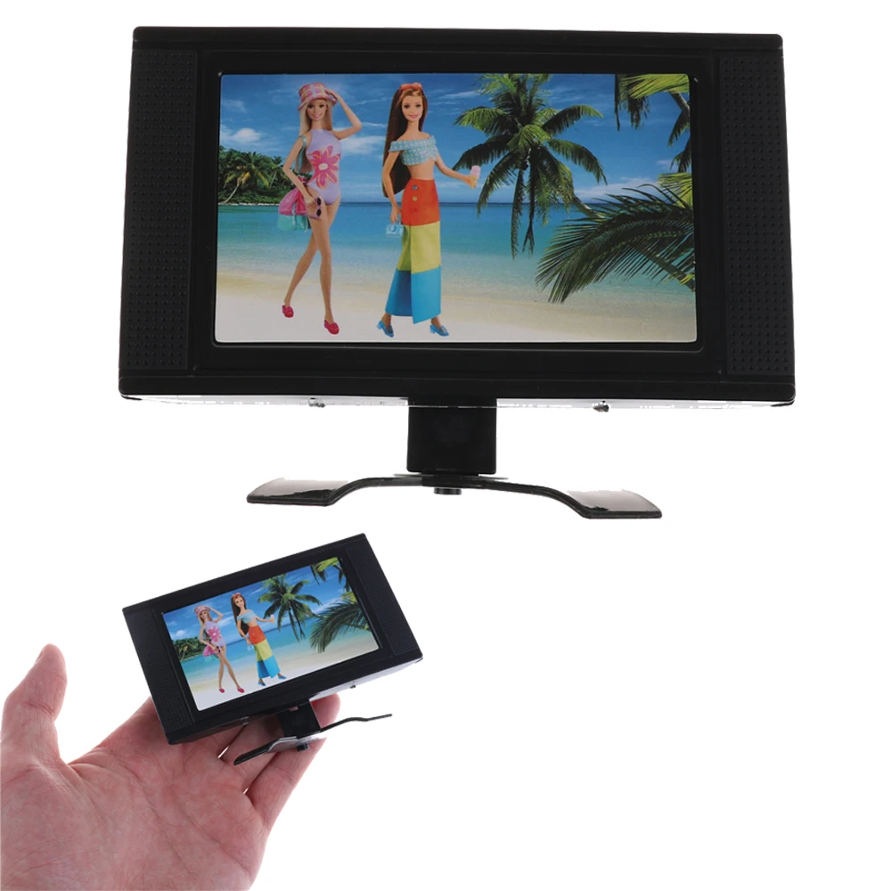 New Plastic Doll Furniture Flat Screen Detachable LCD TV Child Play for ...