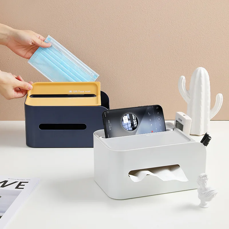 Mask-Tissue-Storage-Box-Multifunctional-Desktop-Napkin-Holder-Home ...