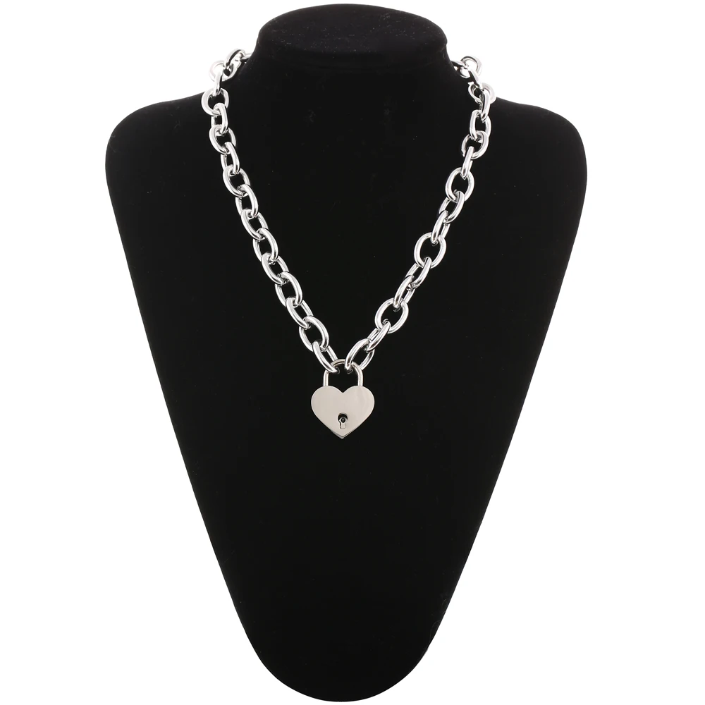Key-To-My-Heart-Lock-Necklace-Pendants-Grunge-Aesthetic-Padlock-Chain ...
