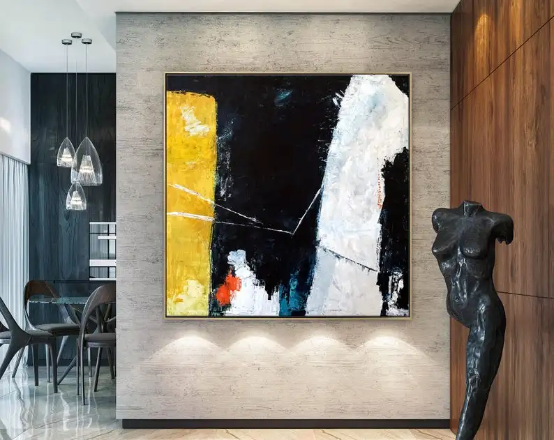 Art & Collectibles Oil Minimal Expressionism Modern Painting Wall Art ...