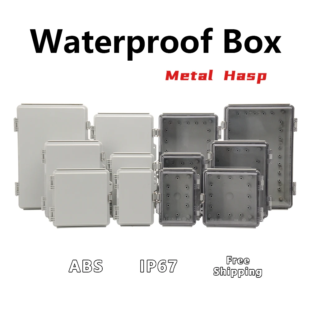 ABS-Wire-Junction-Box-With-Metal-Hasp-Waterproof-Electronic-Safe-Case ...
