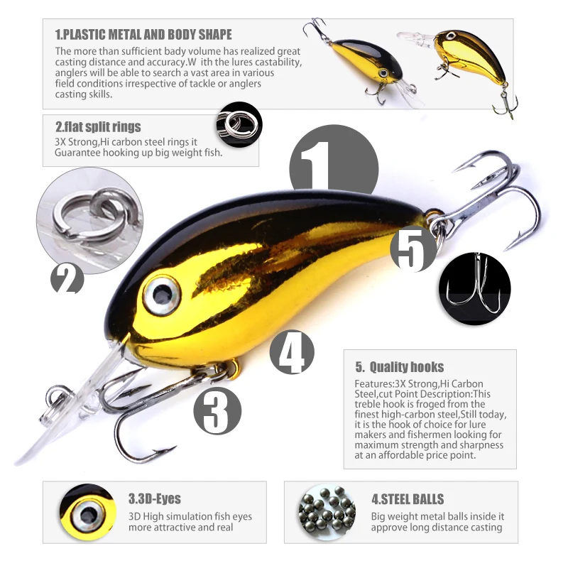 Banshee-43mm-6g-Mini-Crankbaits-Fishing-Lure-Bait-Minnow-Wobbler ...