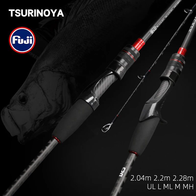 TSURINOYA Carbon Fishing Rod HACKER UL L ML M MH Power FUJI Guide Rings ...