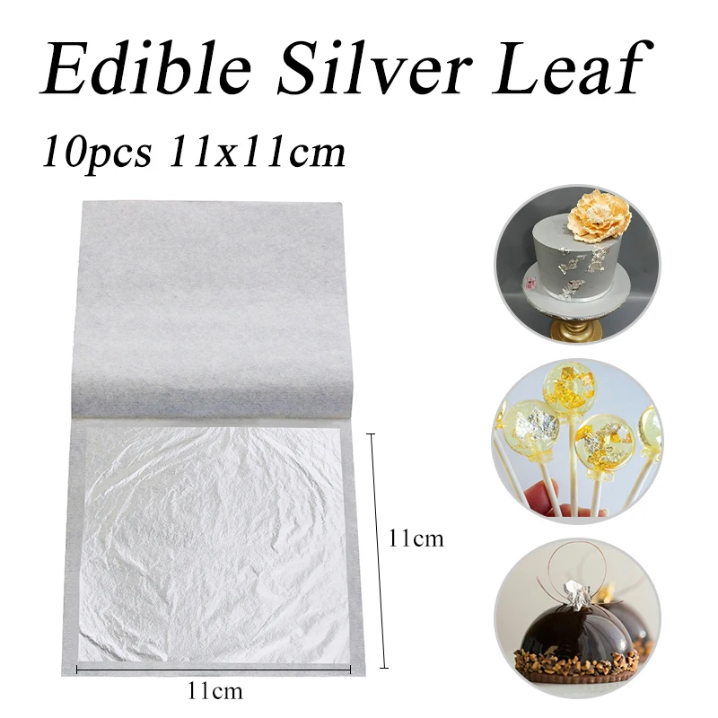 Pure-Silver-Leaf-Real-Silver-Foil-10pcs-11x11cm-for-Female-Cosmetics ...